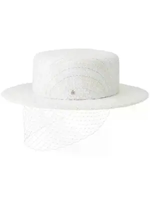 MAISON MICHEL Kiki Veil-detail Tweed Hat