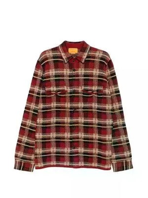Guest In Residence Check-pattern Button-up Polo Shirt - Red