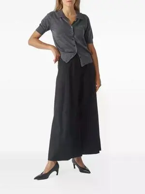 MEIMEIJ Short-sleeve Collared Cardigan - Grey