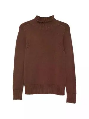 19.61 MILANO Ribbed-knit Roll-neck Sweater - Brown