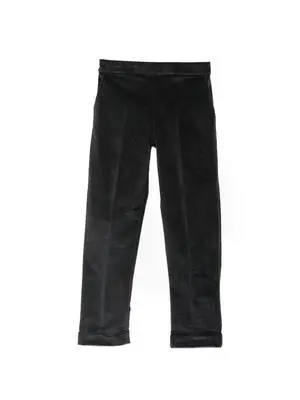 WHYCI Velvet-effect Turn-up Trousers