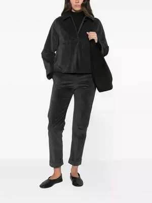 WHYCI Velvet-effect Turn-up Trousers