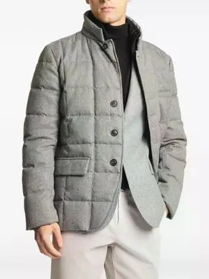 FAY Quilted High-neck Jacket - Grey
