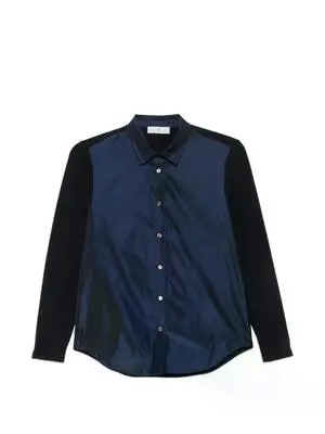 WHYCI Panelled Long-sleeve Shirt - Blue