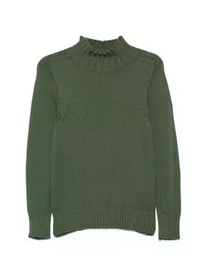 19.61 MILANO Ribbed-trim Mock-neck Sweater - Green