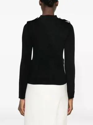 PSOPHIA Double-breasted Button-up Cardigan - Black