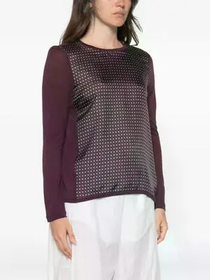 WHYCI Geometric Print Long-sleeve T-shirt - Purple