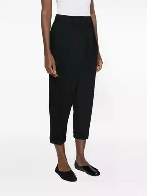 PSOPHIA Pleated Cuffed-hem Cropped Trousers