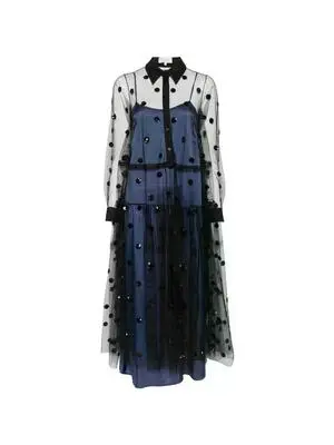PSOPHIA Sequin Embellished Tulle Midi Dress