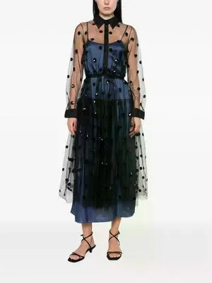 PSOPHIA Sequin Embellished Tulle Midi Dress