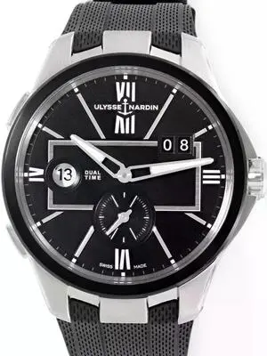 ULYSSE NARDIN Executive Dual Time 42mm Watch - Black