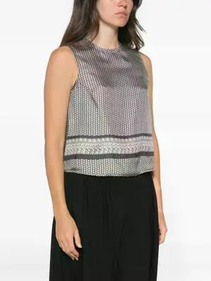 WHYCI Geometric Print Sleeveless Top