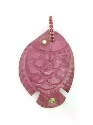 VIOLETTE 18k Yellow Gold Pendant - Pink