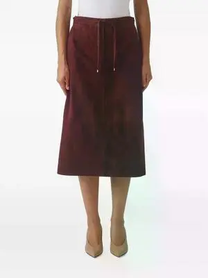 Max Mara Drawstring Suede Skirt