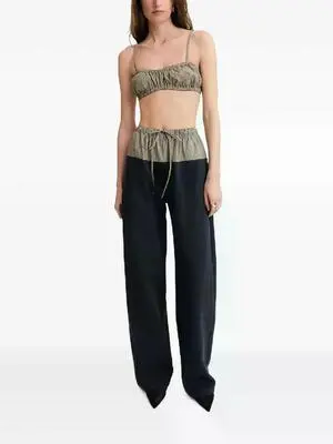 Matthew Bruch Drawstring-waist Wide-leg Trousers - Black