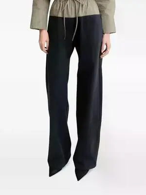 Matthew Bruch Drawstring Waist Wide-leg Trousers - Black