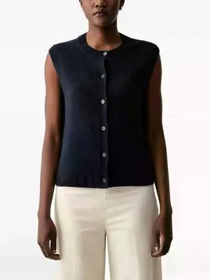 Marc O'polo Sleeveless Button-up Cardigan - Blue