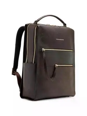 PIQUADRO Leather Backpack With Gold-tone Hardware