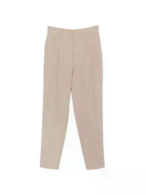 PSOPHIA Button-detail Pleated Trousers - Neutrals