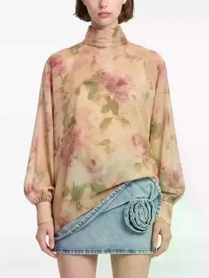 Magda Butrym Floral-print High-neck Top