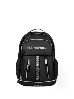 PLEIN SPORT Logo-plaque Zip-fastening Backpack - Black