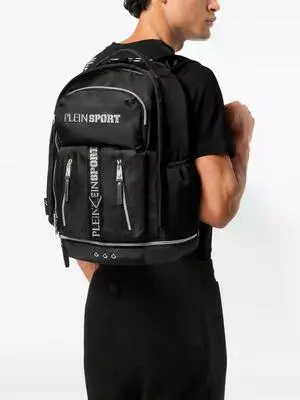 PLEIN SPORT Logo Plaque Backpack - Black