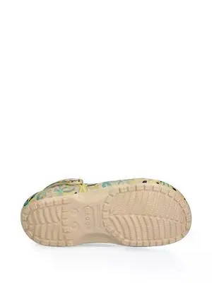 CROCS Classic Retro Summer Palm-print Mules