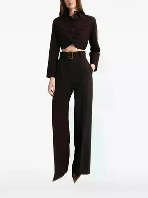 Matthew Bruch Cropped Blouse With Twist Detail