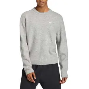 Adidas Trefoil Essentials Knit Pullover - Medium Grey Heather