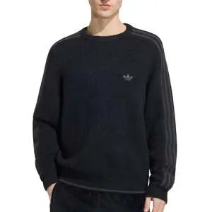Adidas Three Stripes Fluffy Knit Sweatshirt Asia Sizing