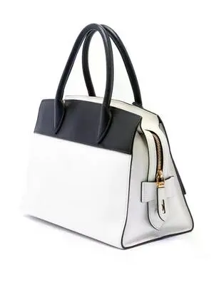 Prada Bicolor Saffiano And City Calf Esplanade Satchel - Black