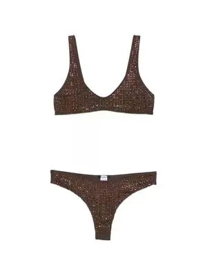 VENUJA Crystal Embellished Bikini - Brown