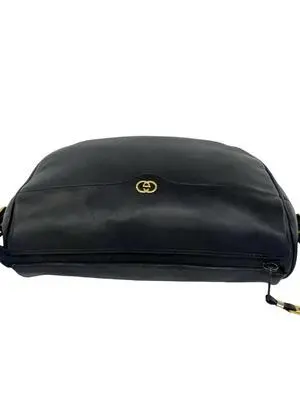 Gucci 1980-1990 Calfskin Crossbody Bag - Black