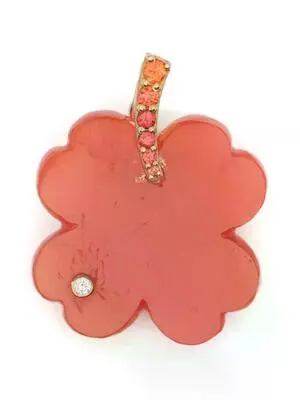 VIOLETTE Orange Sapphire And Diamond Pendant - Red