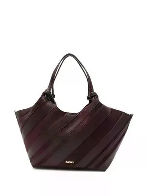 Dkny Paula Diagonal-stripe Tote Bag - Purple