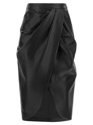 Balmain Leather Skirt - Black