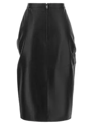 Balmain Leather Skirt