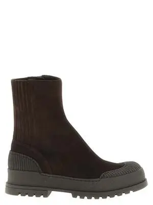 AQUAZZURA Suede Ankle Boots - Brown