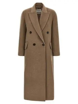Max Mara Armonia1234 Long Cashmere Double-breasted Coat - Cream