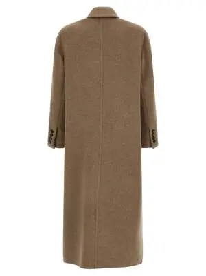 Max Mara Armonia1234 Long Cashmere Double-breasted Coat - Cream