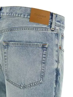 Saint Laurent Wide Leg Jeans - Blue