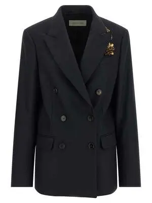 Dries Van Noten Barrysta Double-breasted Blazer With Floral Embroidery
