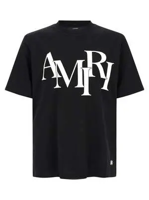 Amiri Staggered Logo' T-shirt - Black