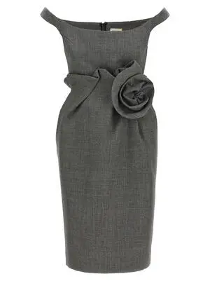 Magda Butrym 3d Flower Dress - Gray