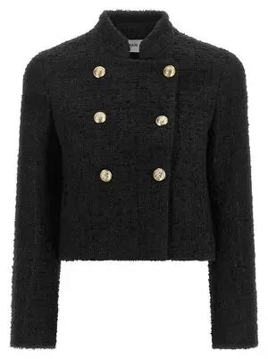 Balmain Double-breasted Tweed Jacket - Black