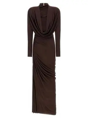 Balmain Draped Jersey Dress