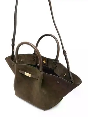 DEMELLIER Medium Suede Tote Bag - Brown