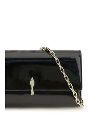 CHRISTIAN LOUBOUTIN Bettina Patent Leather Chain Wallet