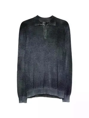 Avant Toi Faded-effect Polo Shirt - Black