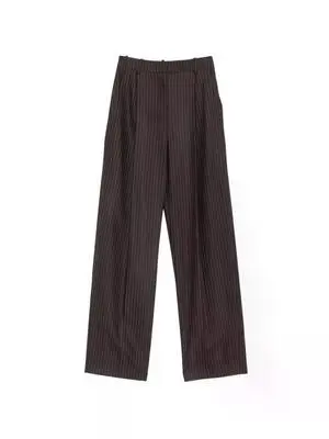 Elisabetta Franchi Pinstripe Print Wide-leg Trousers - Brown